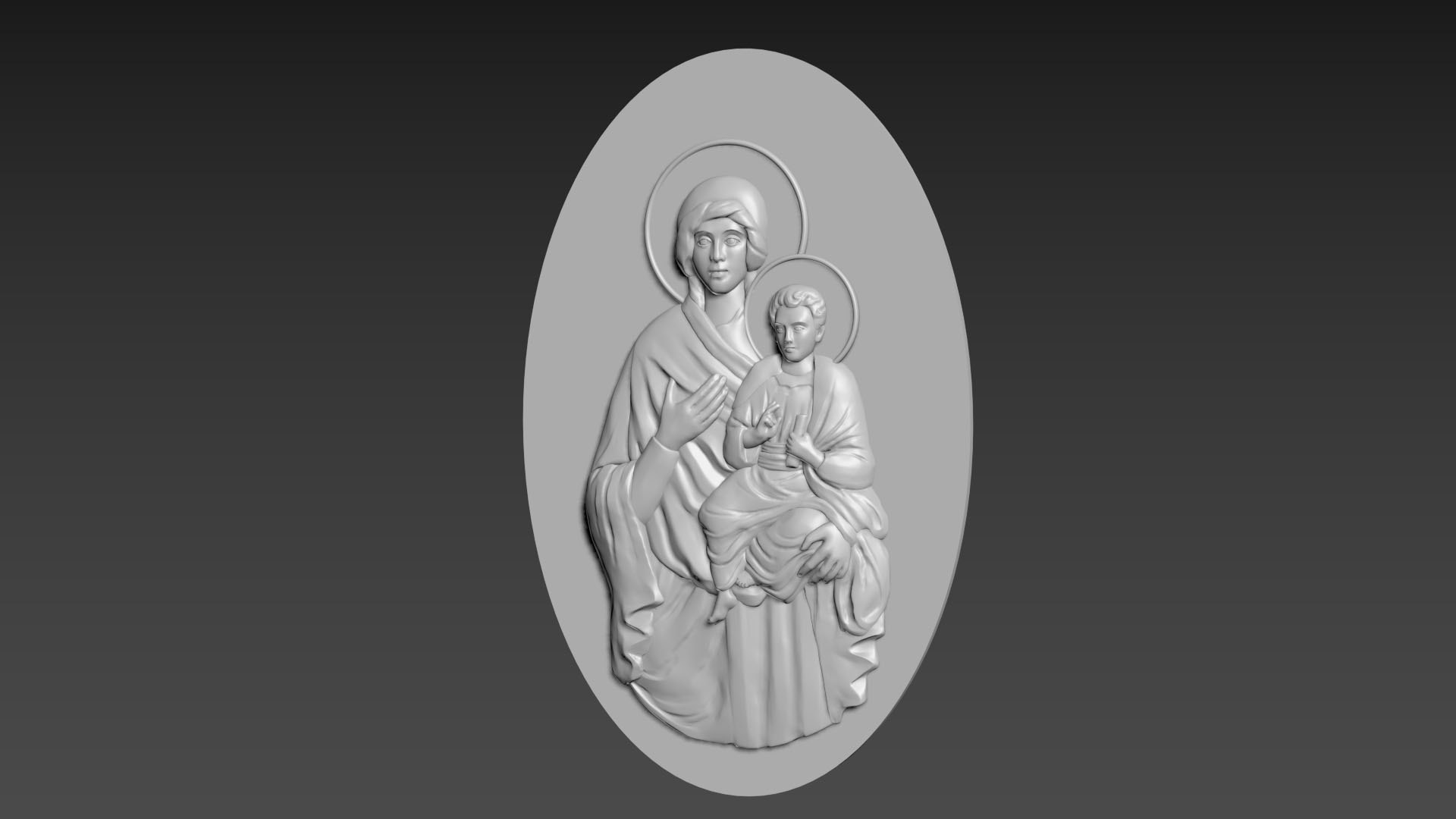 Virgin Mary With Jesus Bas Relief 3D Model - TurboSquid 2189079