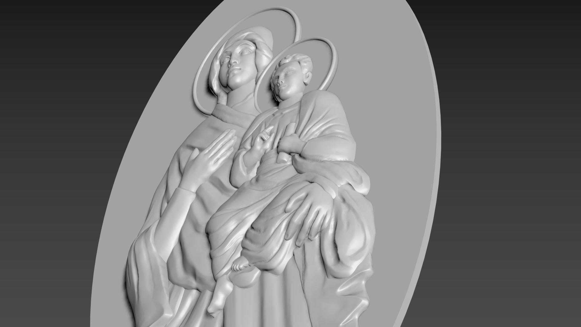 Virgin Mary With Jesus Bas Relief 3D Model - TurboSquid 2189079