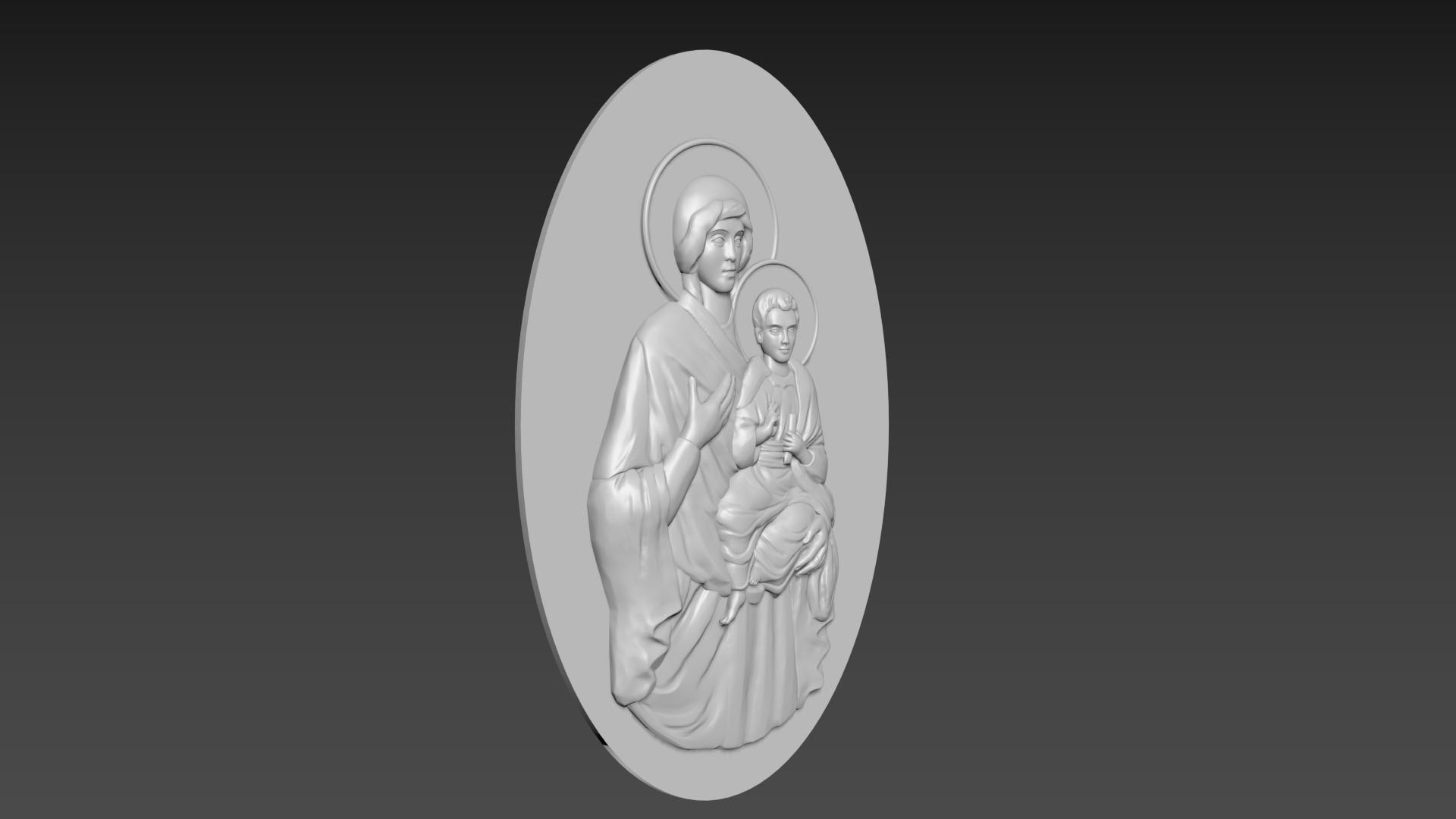 Virgin Mary With Jesus Bas Relief 3D Model - TurboSquid 2189079