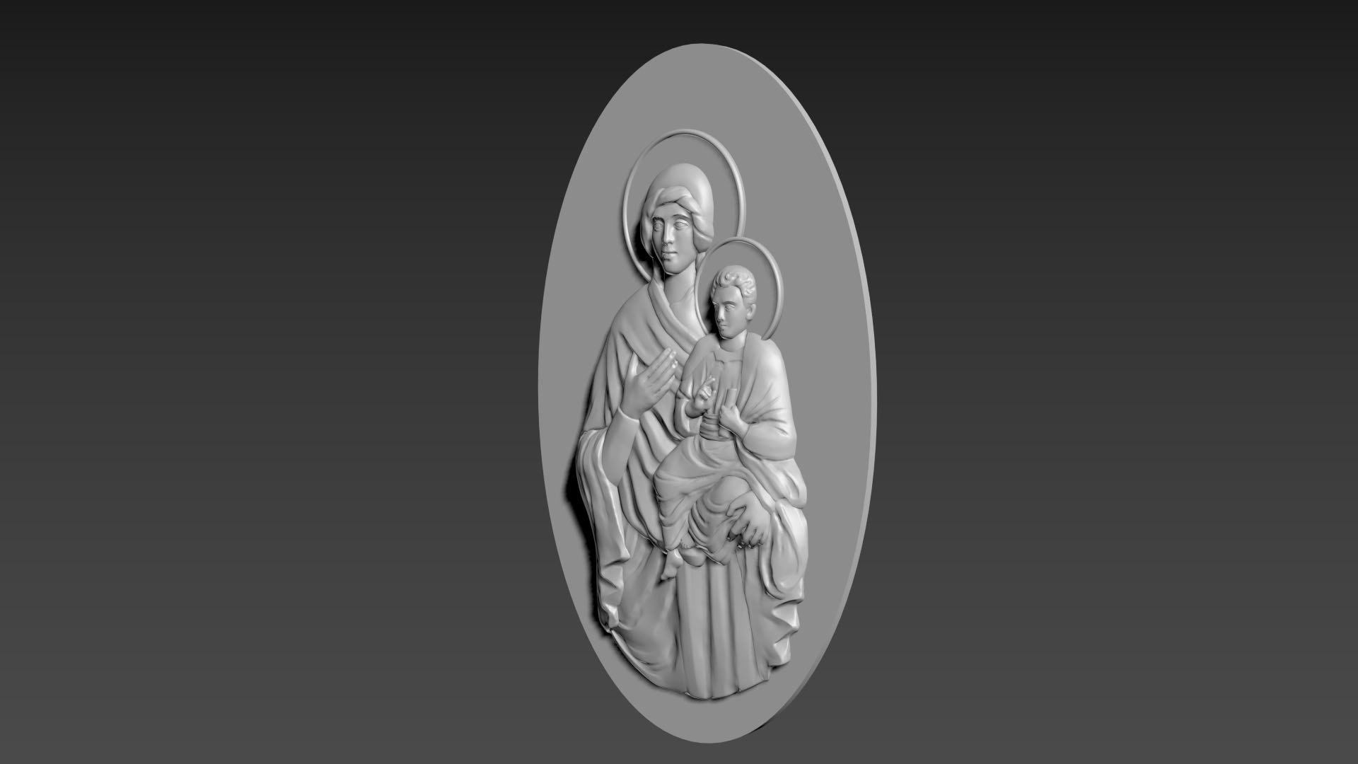 Virgin Mary With Jesus Bas Relief 3D Model - TurboSquid 2189079