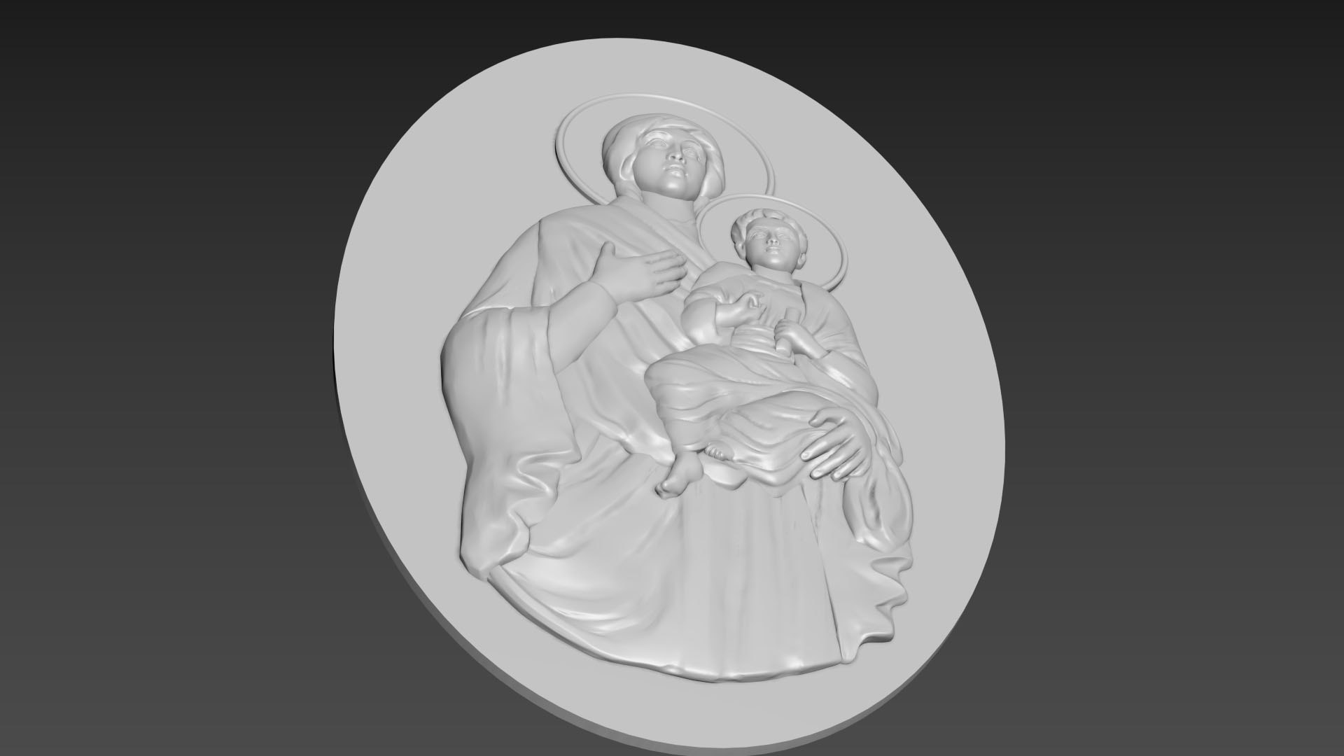 Virgin Mary With Jesus Bas Relief 3D Model - TurboSquid 2189079