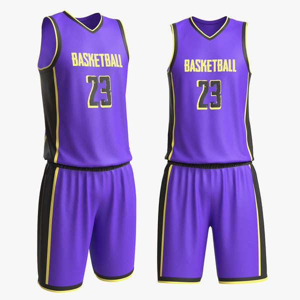 modelo 3d Basketball Uniform Set Purple - TurboSquid 2104313