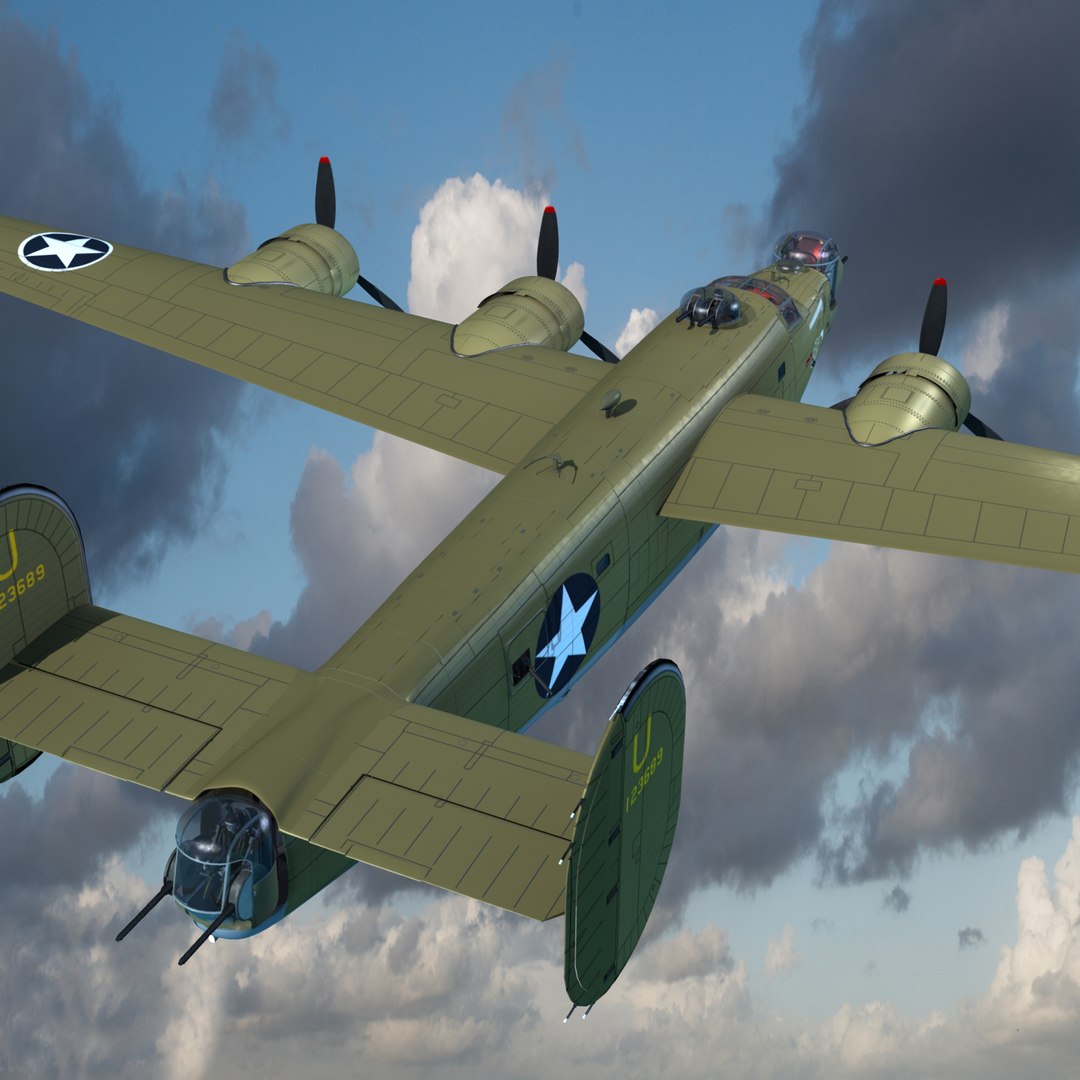 3d B24 Liberator B-24 Bomber Model