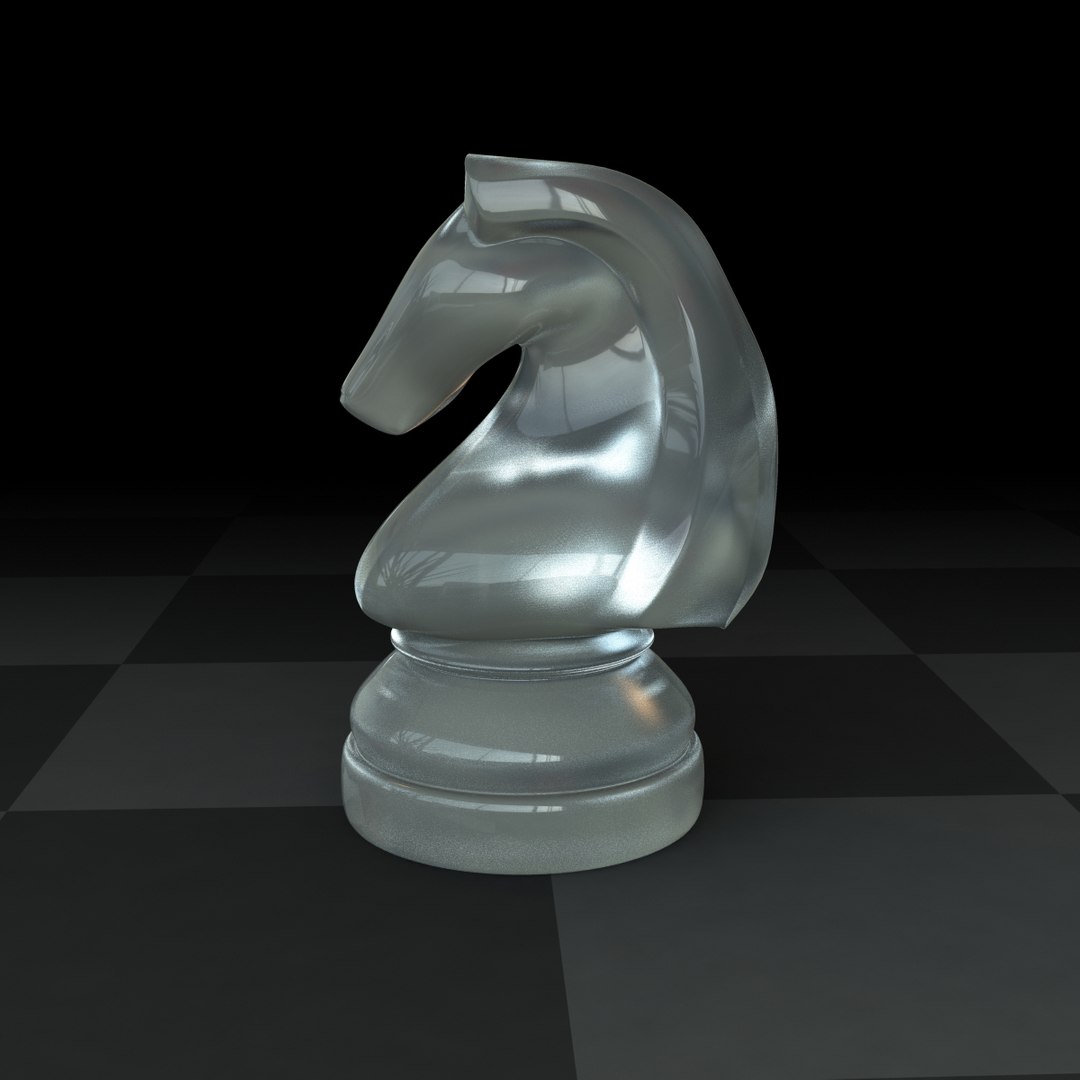 Glass Knight Chess Set 3d Ma