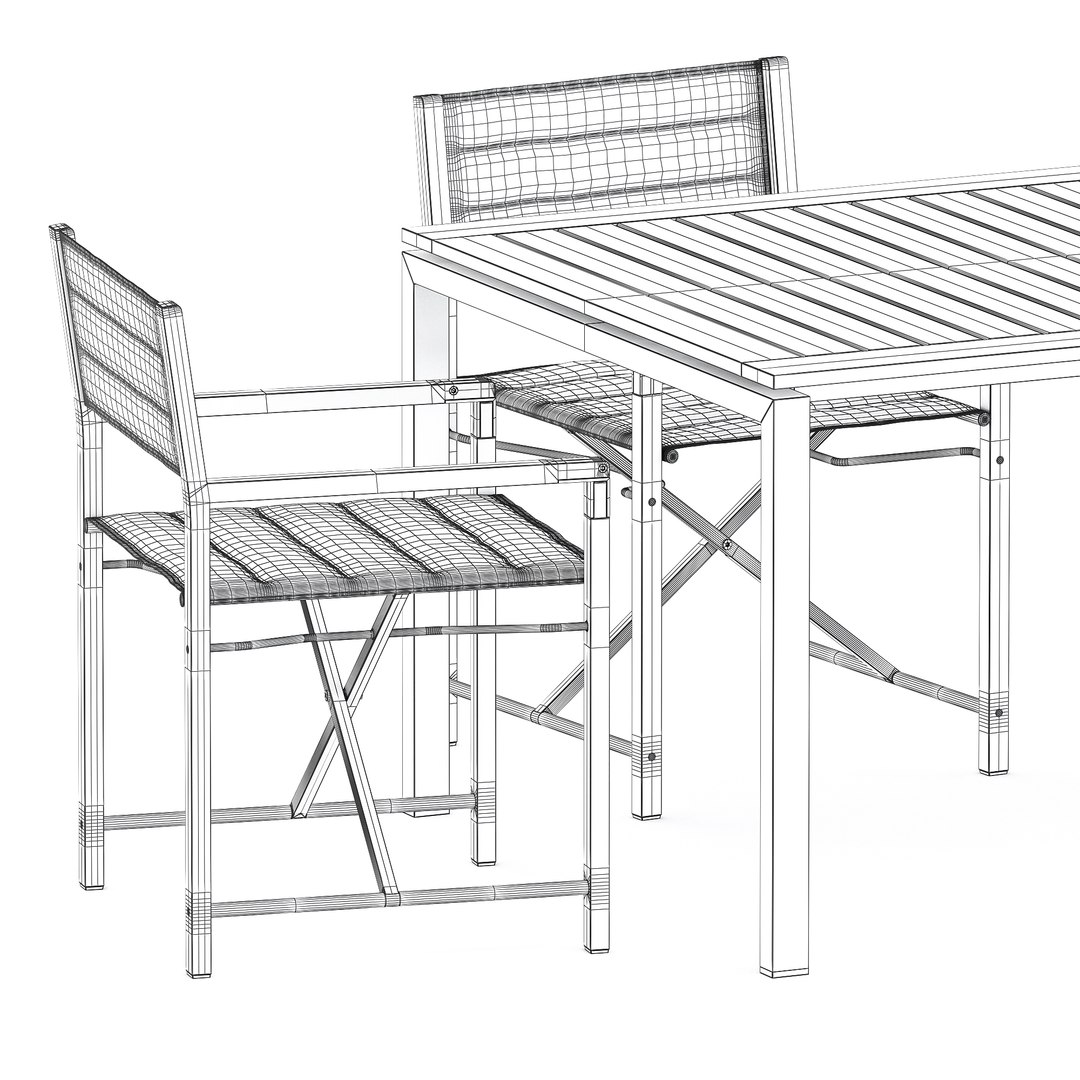 Cross chair teak and Trento dining table 3D model - TurboSquid 1831034