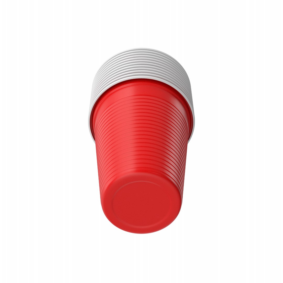 3D Red Plastic Cups Stack model - TurboSquid 1914199