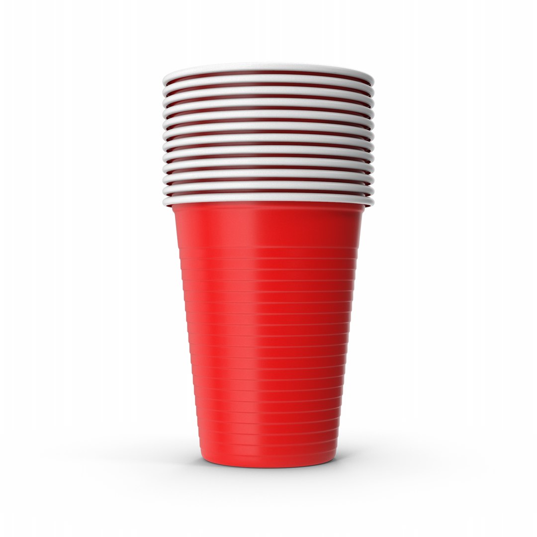 3D Red Plastic Cups Stack model - TurboSquid 1914199