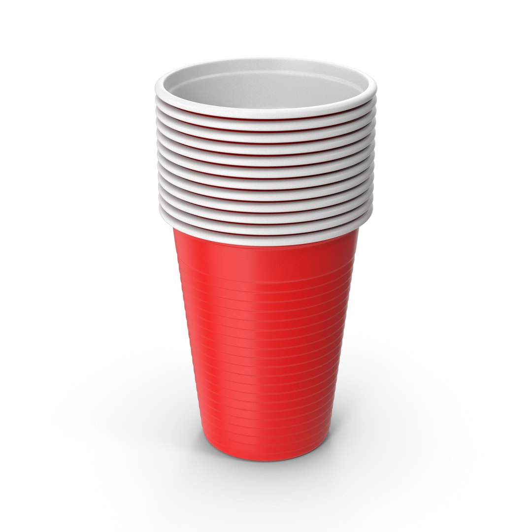 3D Red Plastic Cups Stack model - TurboSquid 1914199