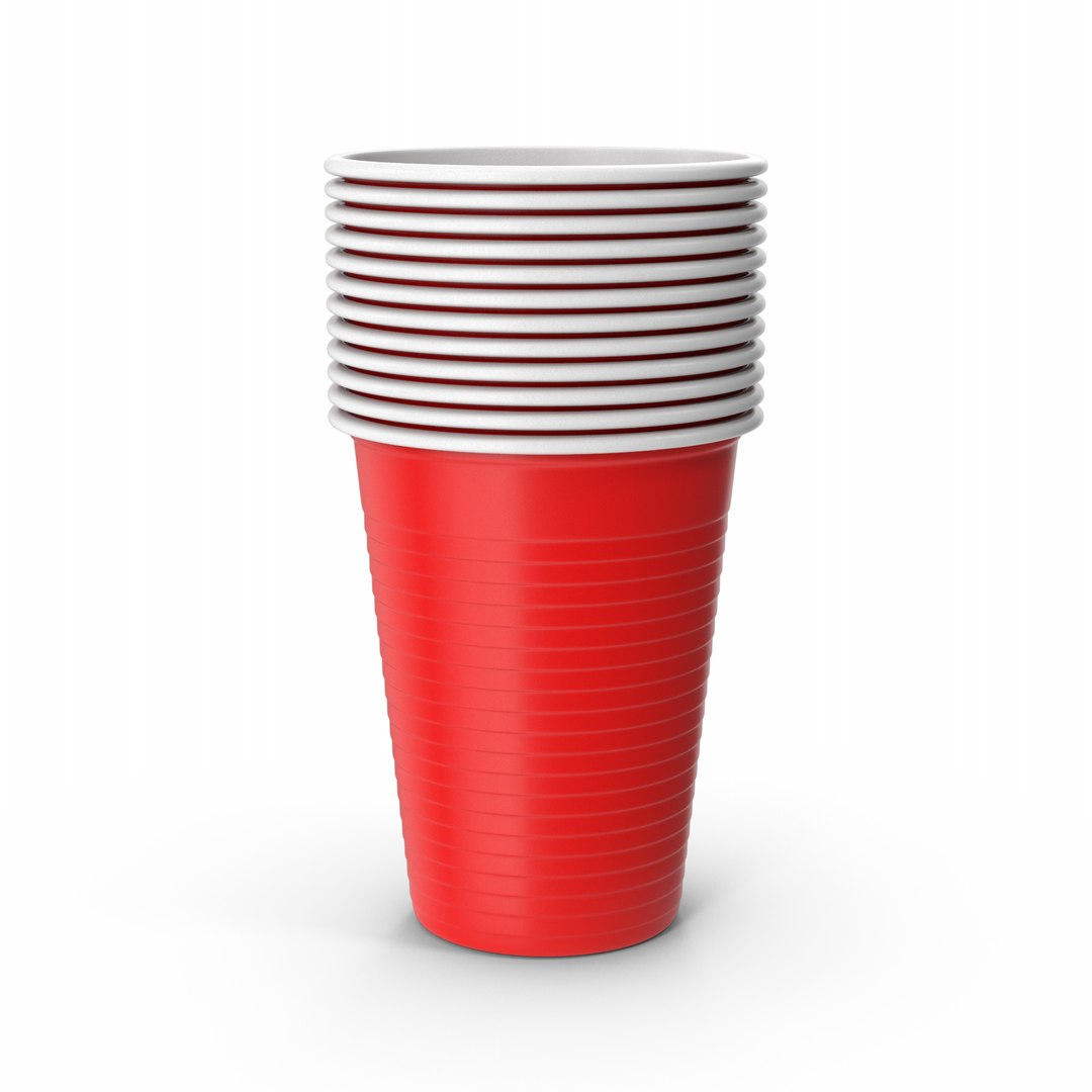 3D Red Plastic Cups Stack model - TurboSquid 1914199