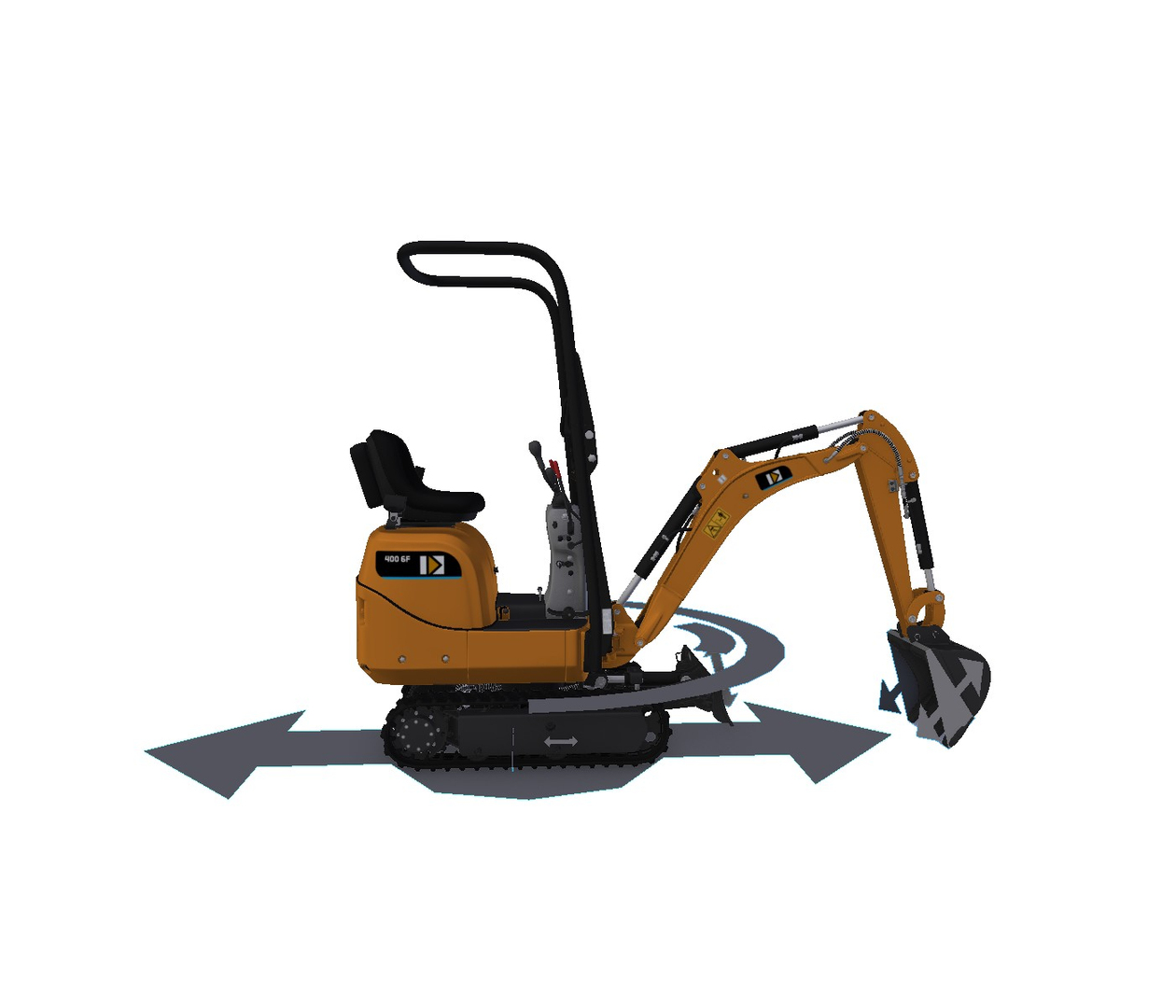 mini excavator rigged 3d model
