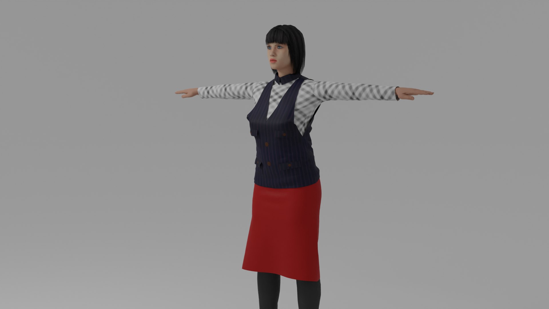 Waiter Woman 3D Model - TurboSquid 2041915
