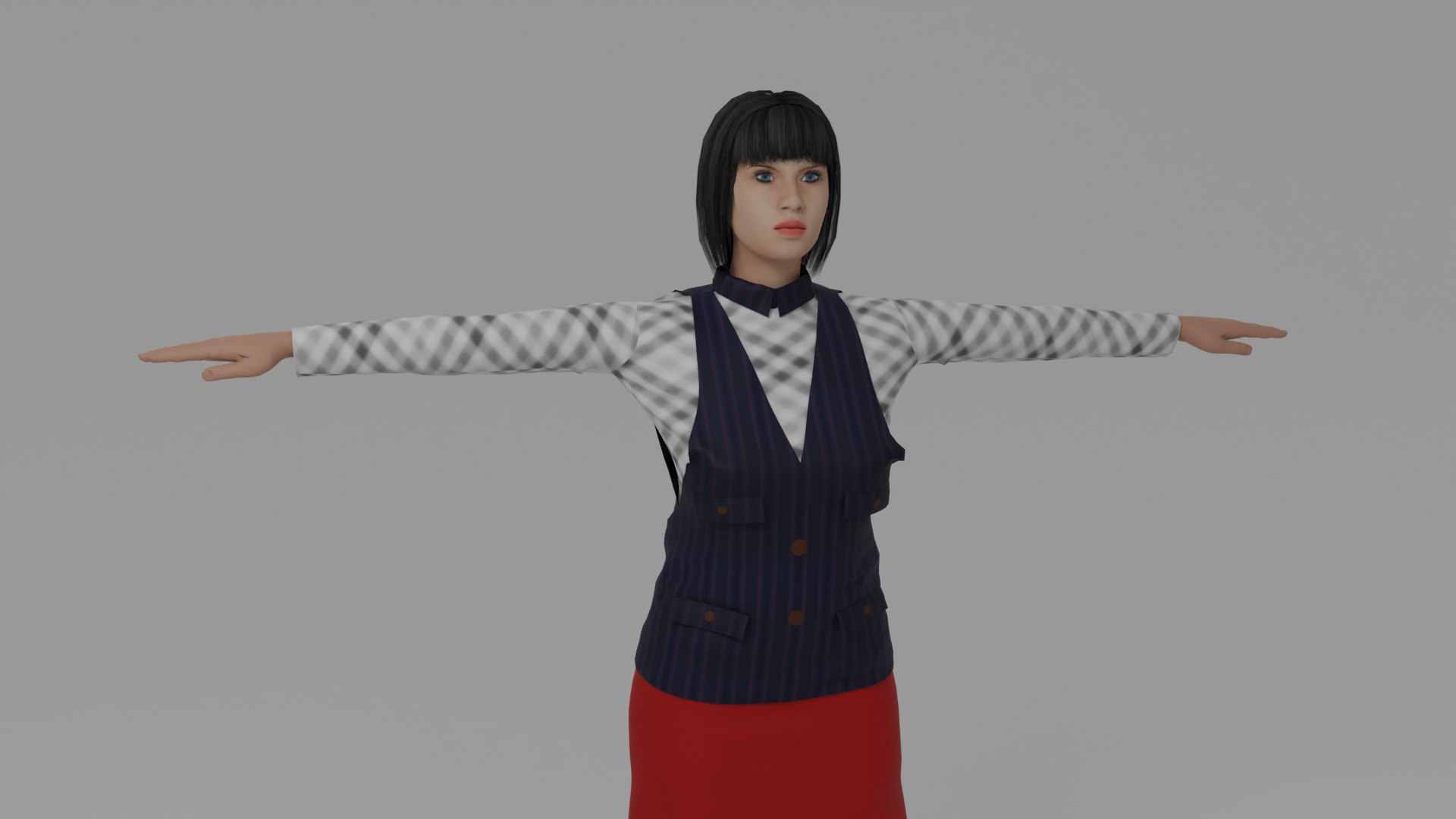 Waiter Woman 3D Model - TurboSquid 2041915