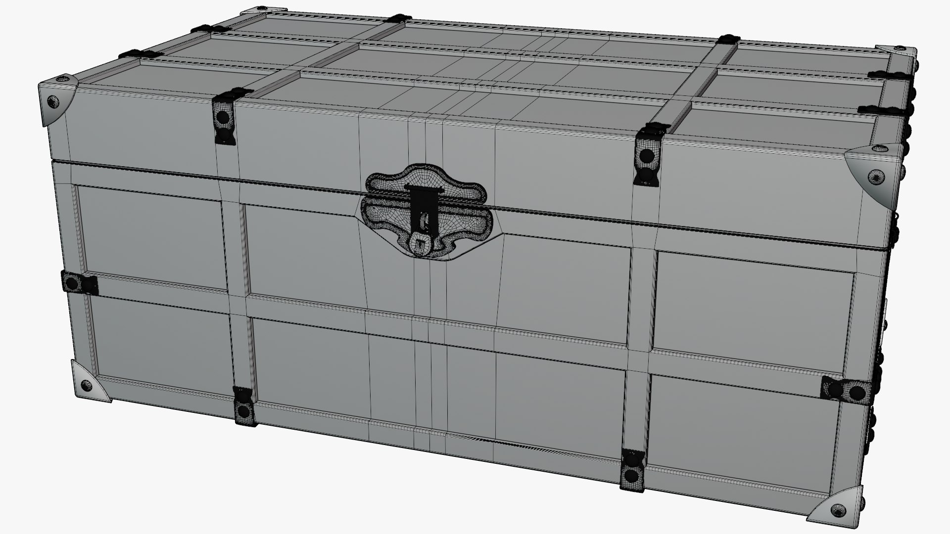 3D antique walnut trunk model - TurboSquid 1645777