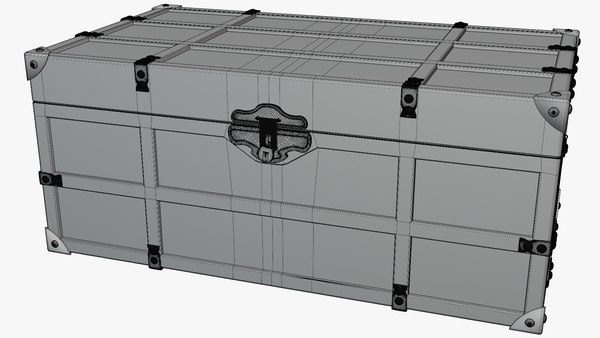 3D antique walnut trunk model - TurboSquid 1645777