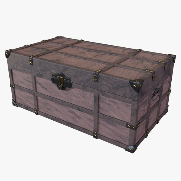 3D antique walnut trunk model - TurboSquid 1645777