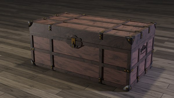 3D antique walnut trunk model - TurboSquid 1645777