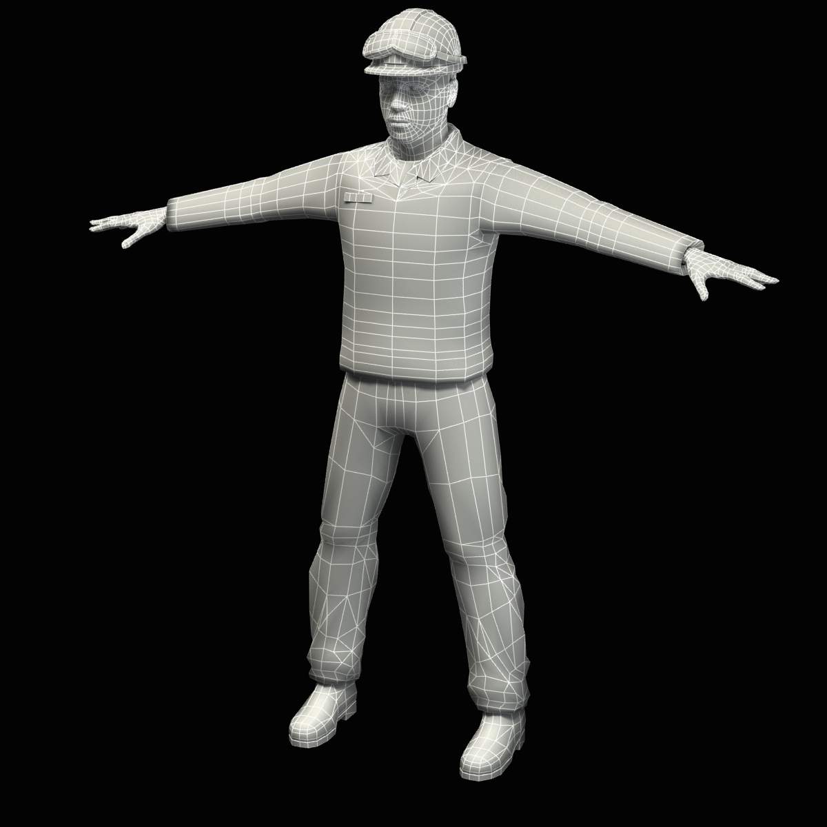 3d model workman figure