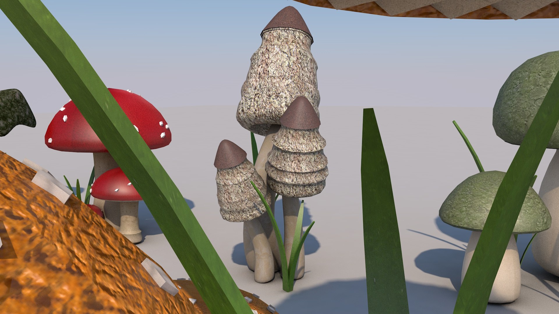 3D Mushroom Model Pack 8 Detailed Mushrooms In One Scene Model ...