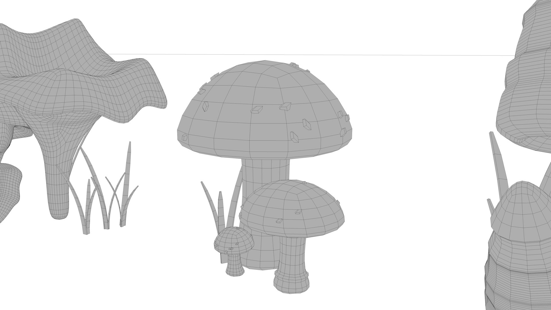 3D Mushroom Model Pack 8 Detailed Mushrooms In One Scene Model ...