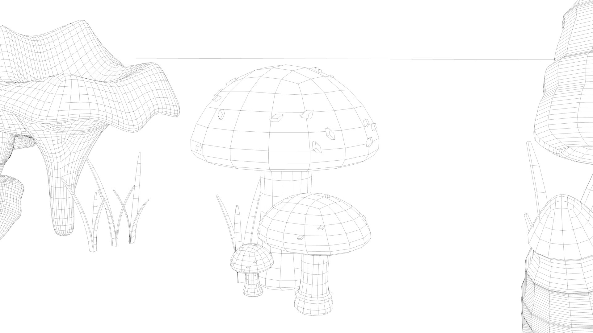 3D Mushroom Model Pack 8 Detailed Mushrooms In One Scene Model ...