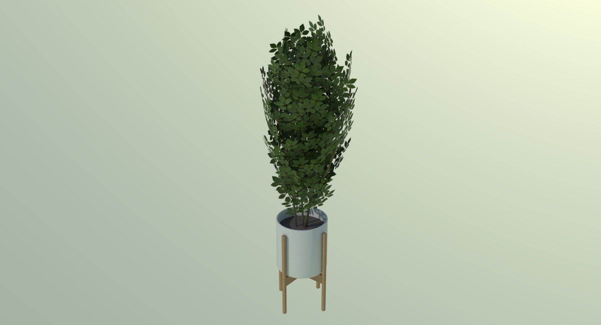 3d Modern Pot Planted