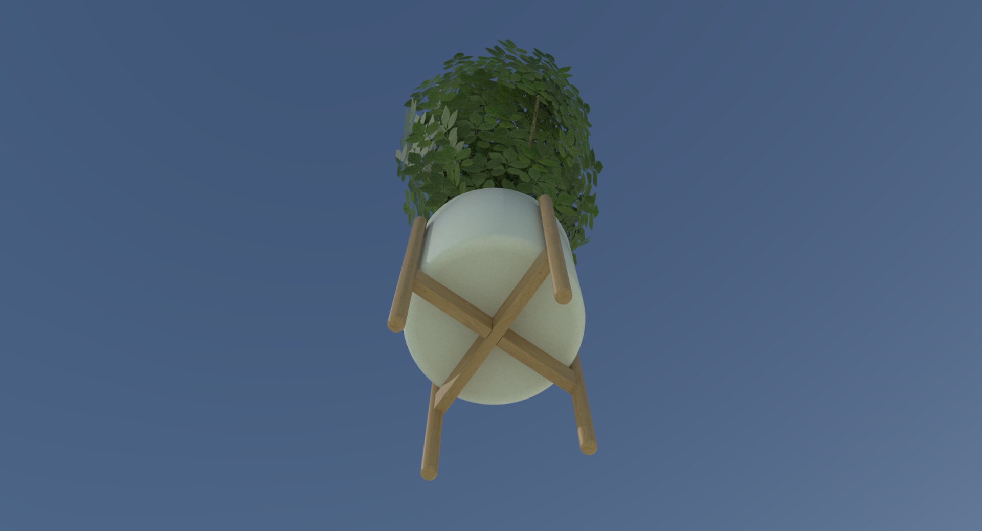 3d Modern Pot Planted