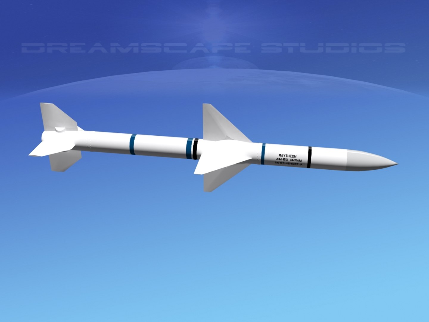 Modern Aim-120 Air Missile 3d Model