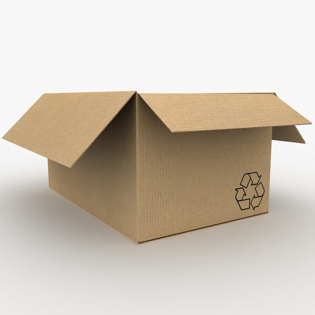 Cardboard Box Open 3d Max