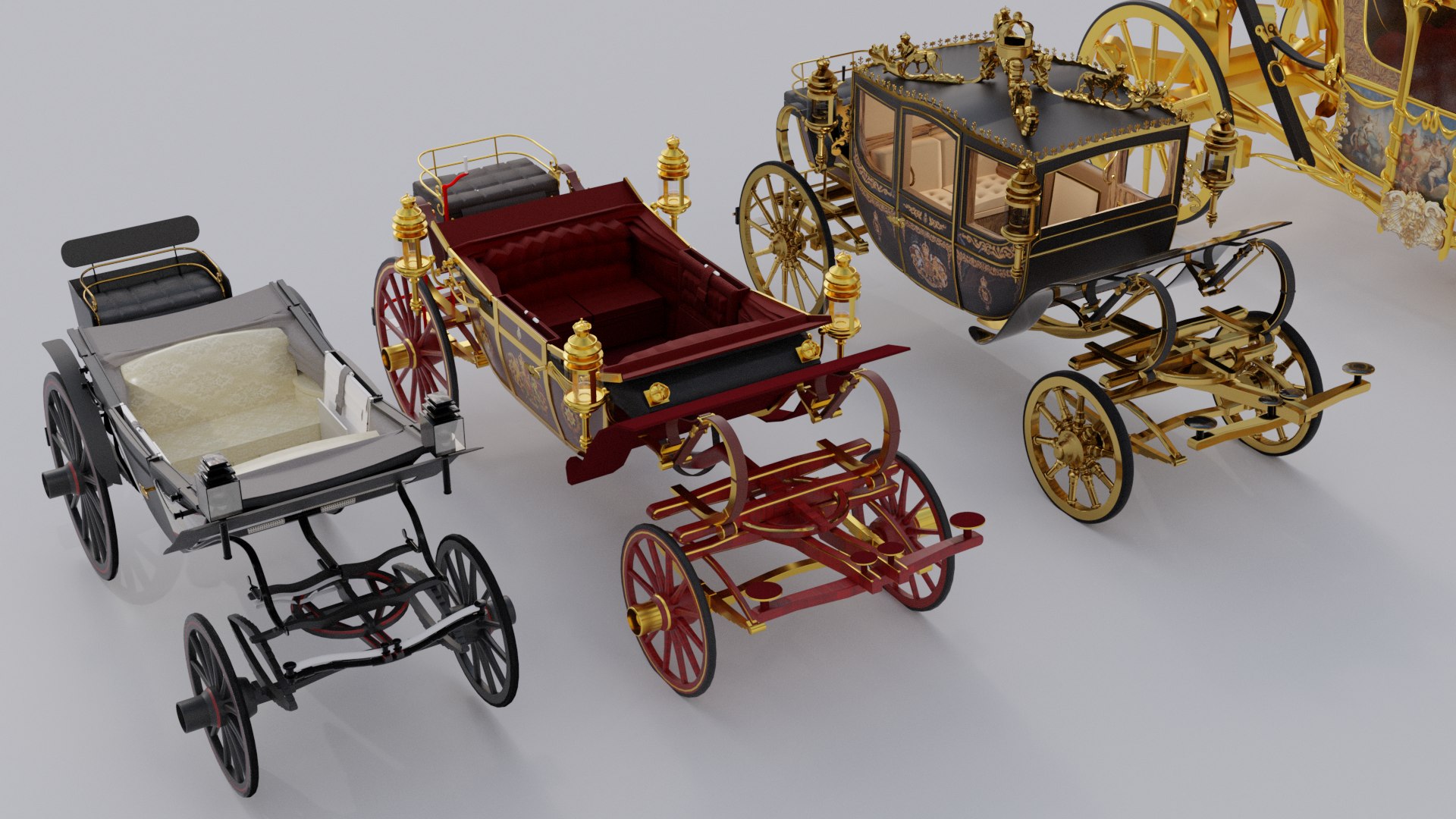 3D Model Royal Carriages Of The British Monarchy Collection ...