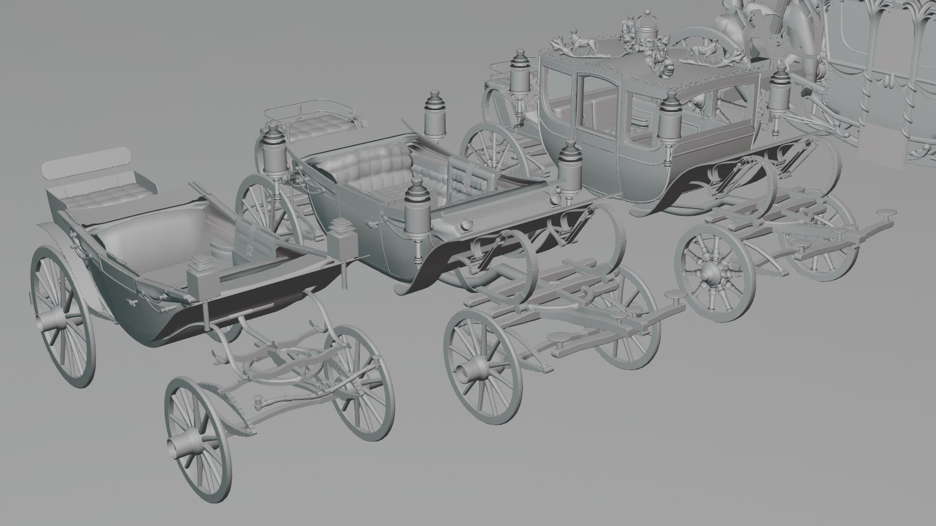 3D Model Royal Carriages Of The British Monarchy Collection ...