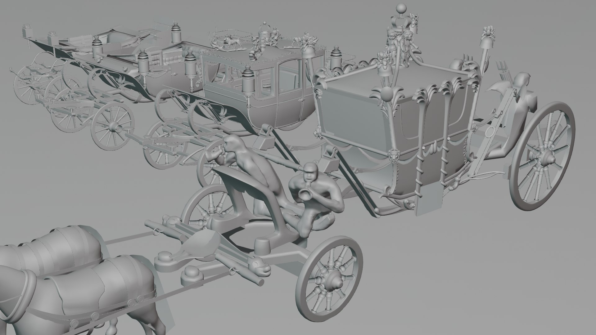 3D Model Royal Carriages Of The British Monarchy Collection ...