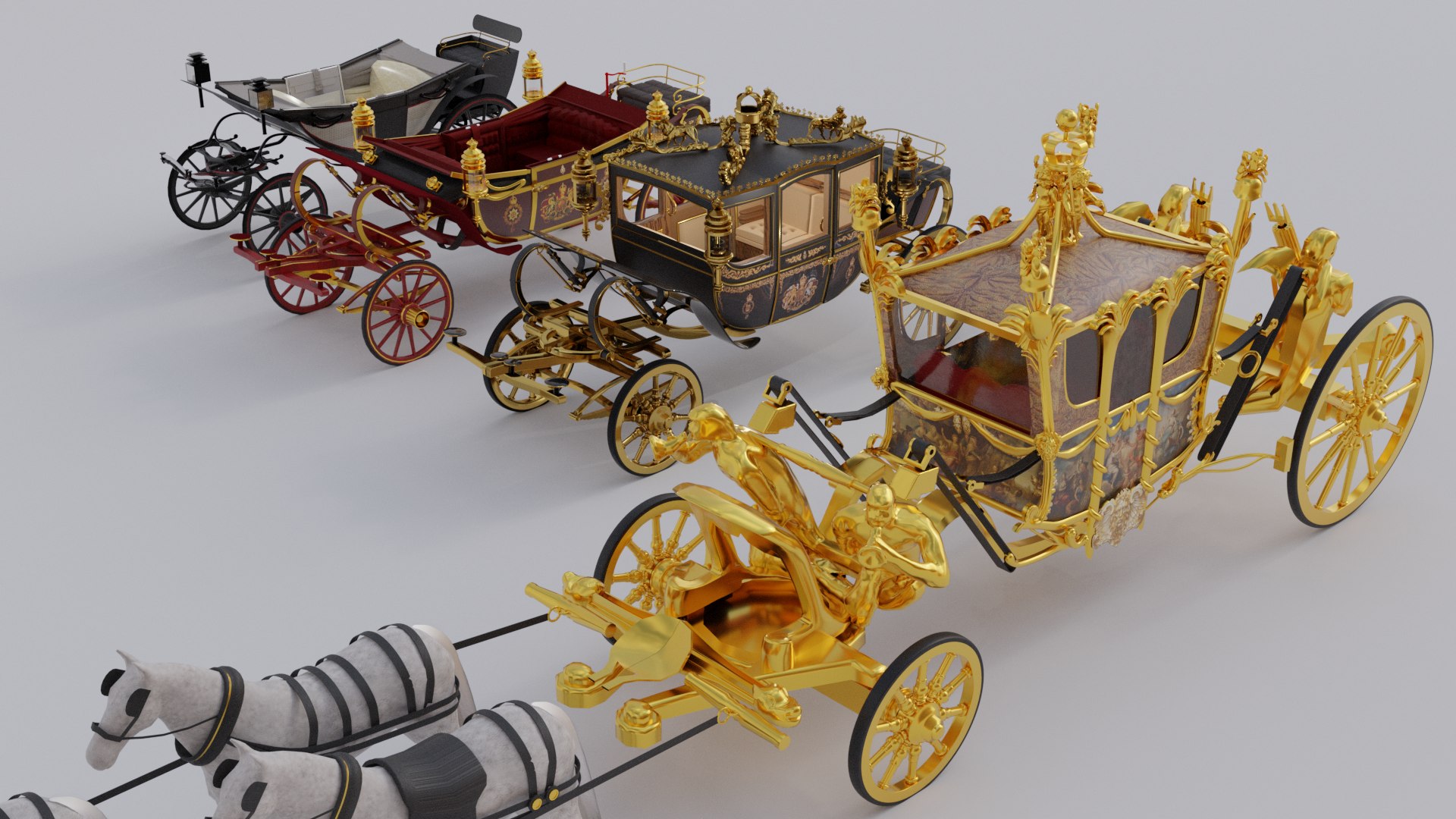 3D Model Royal Carriages Of The British Monarchy Collection ...