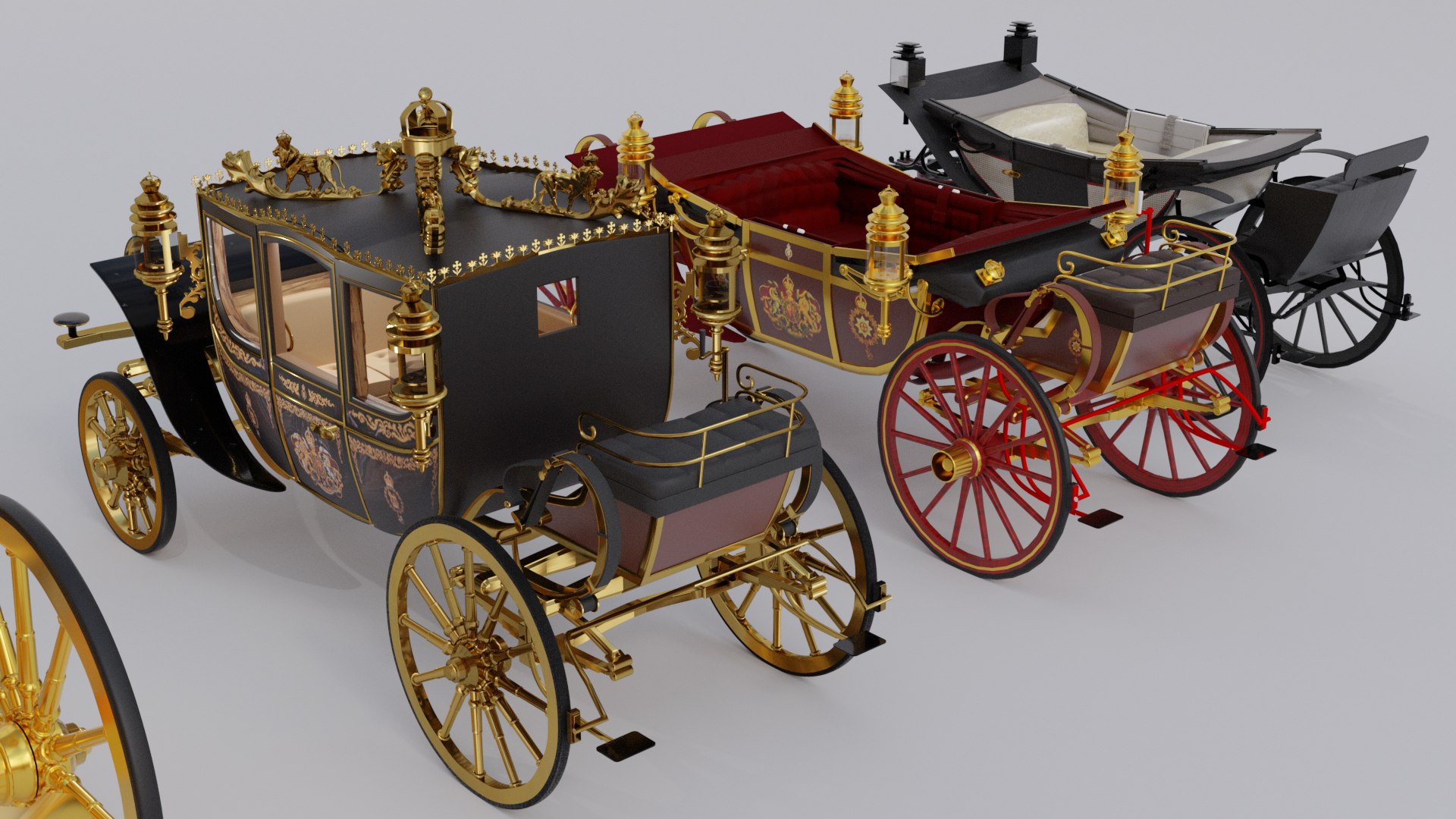 3D Model Royal Carriages Of The British Monarchy Collection ...