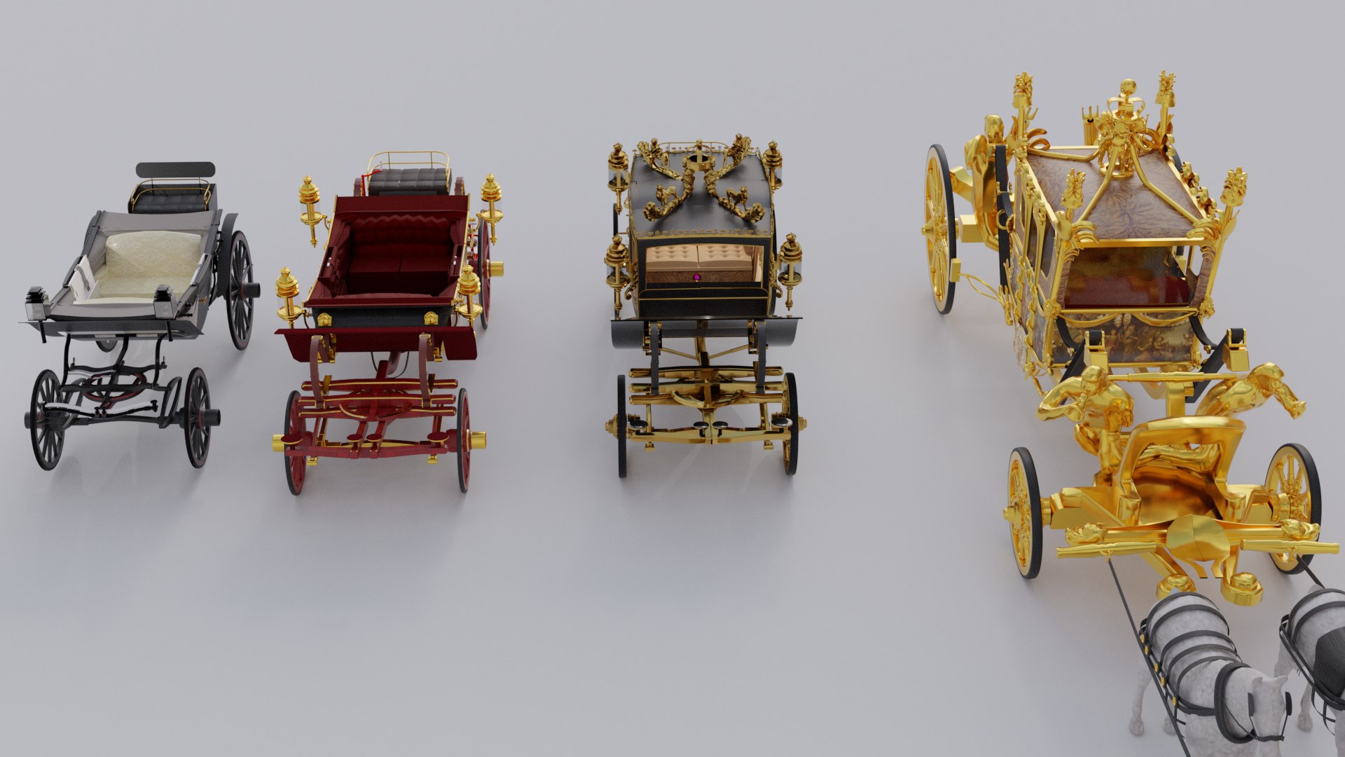 3D Model Royal Carriages Of The British Monarchy Collection ...