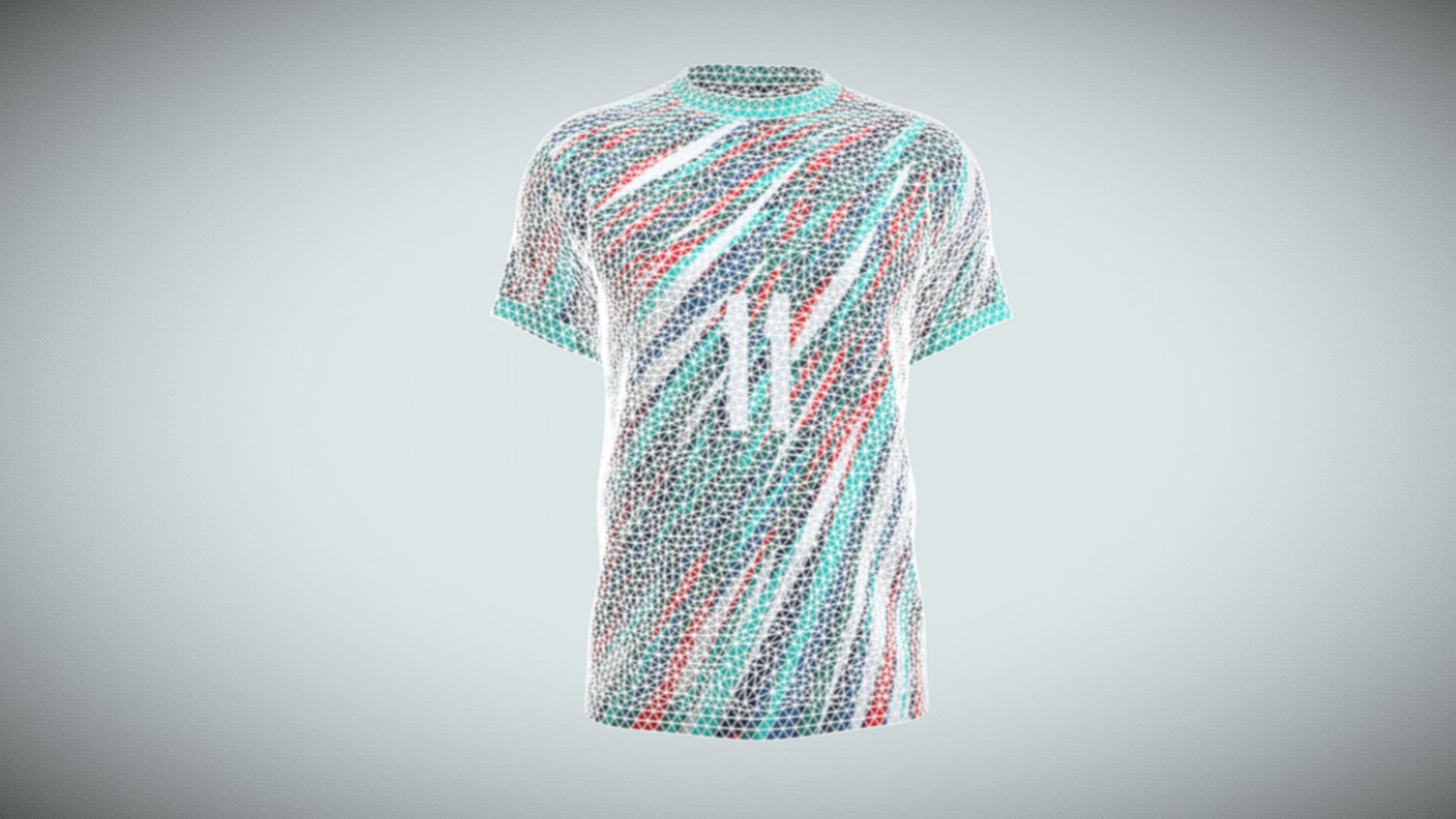Soccer Football Multi Color Jersey Player-11 In Low Poly Model ...
