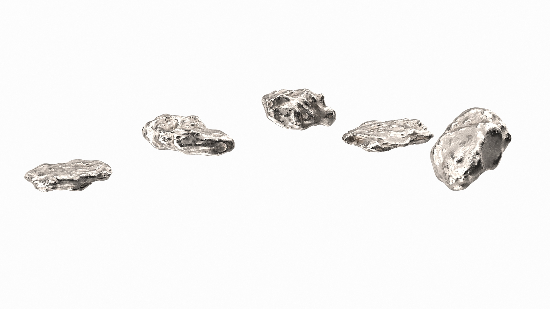 3D Metallic Silver Small Minerals - TurboSquid 1763456