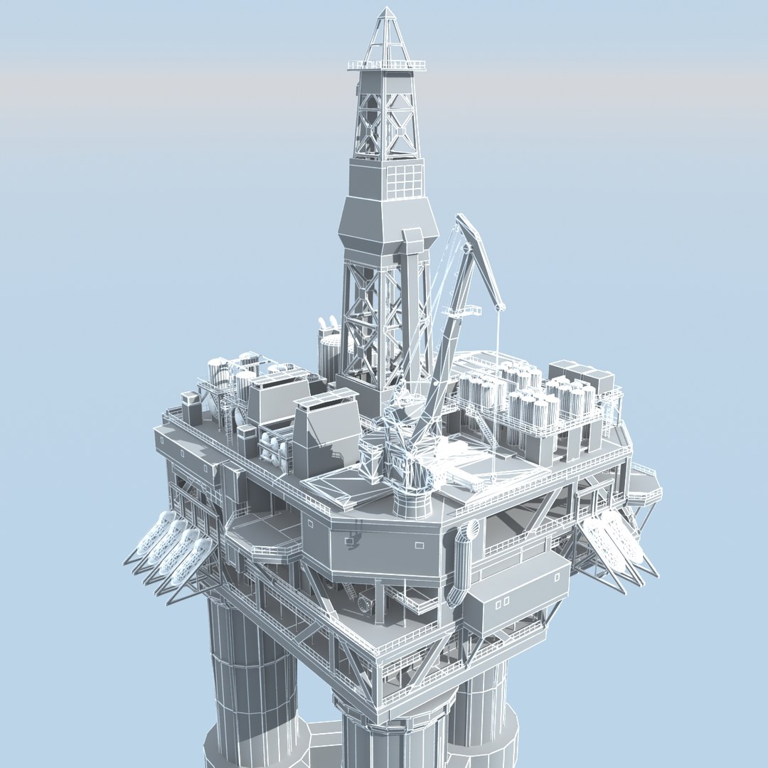 oil rig platform 3d model