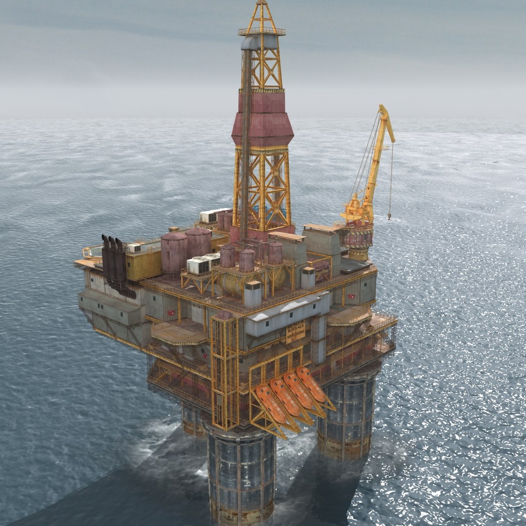 oil rig platform 3d model