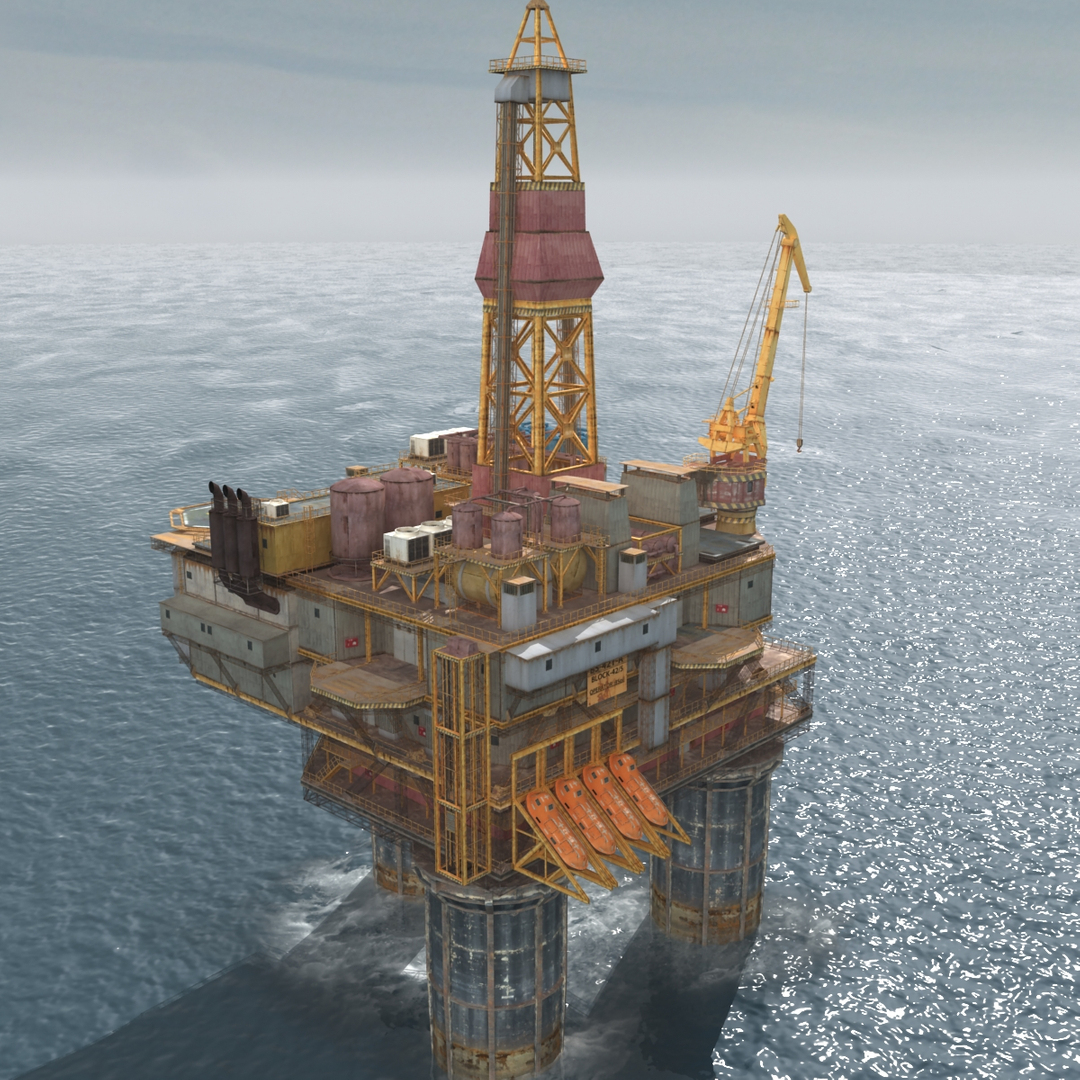oil rig platform 3d model