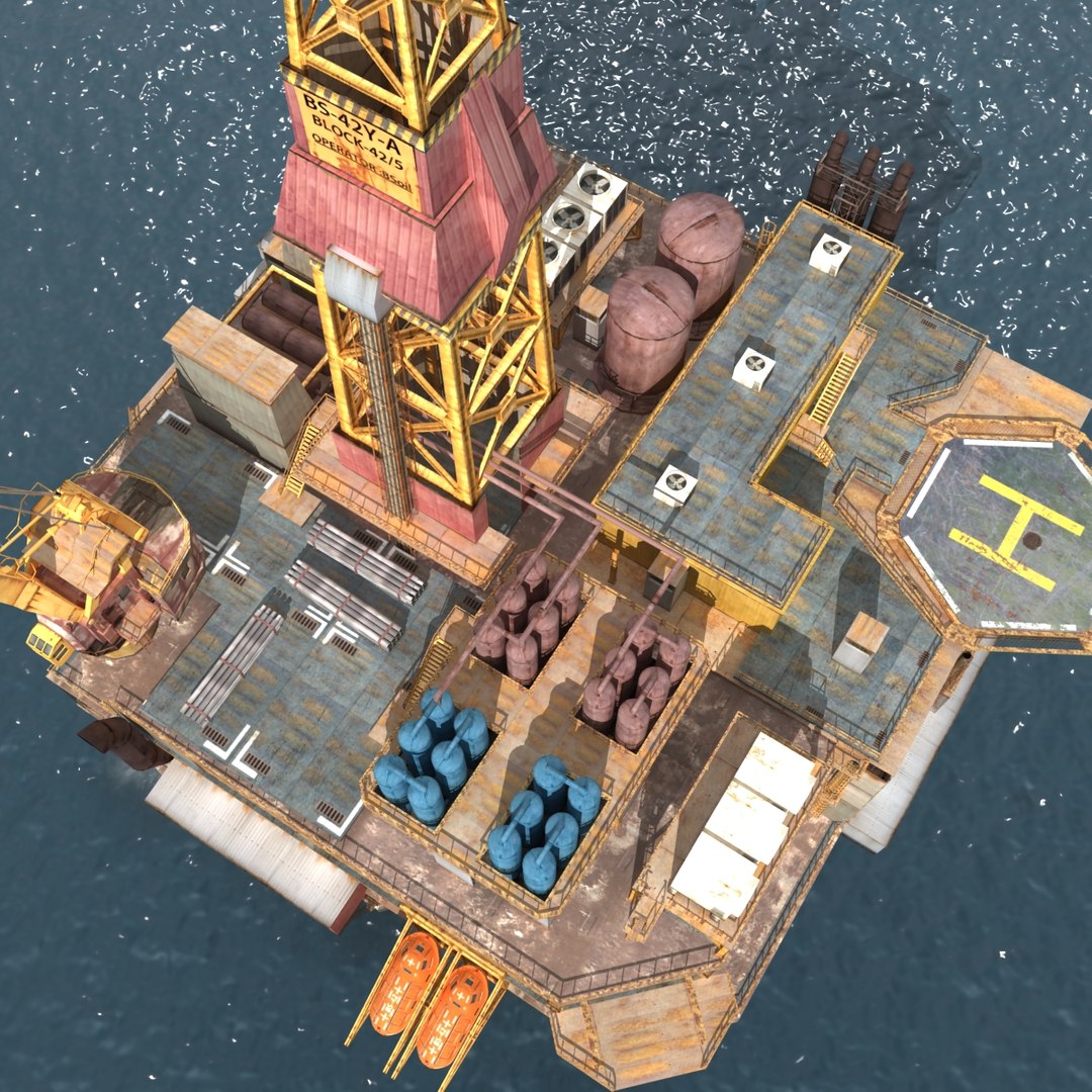 oil rig platform 3d model