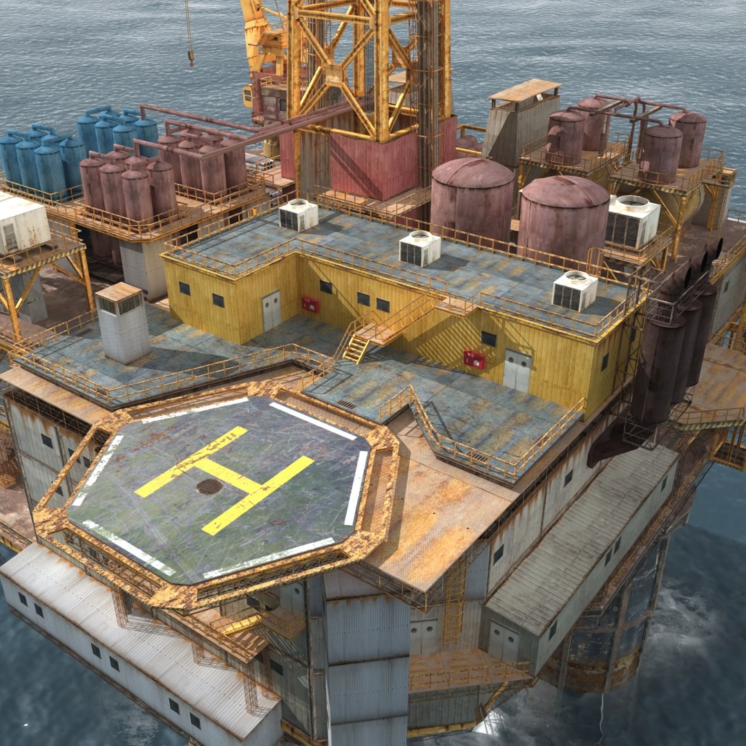 oil rig platform 3d model