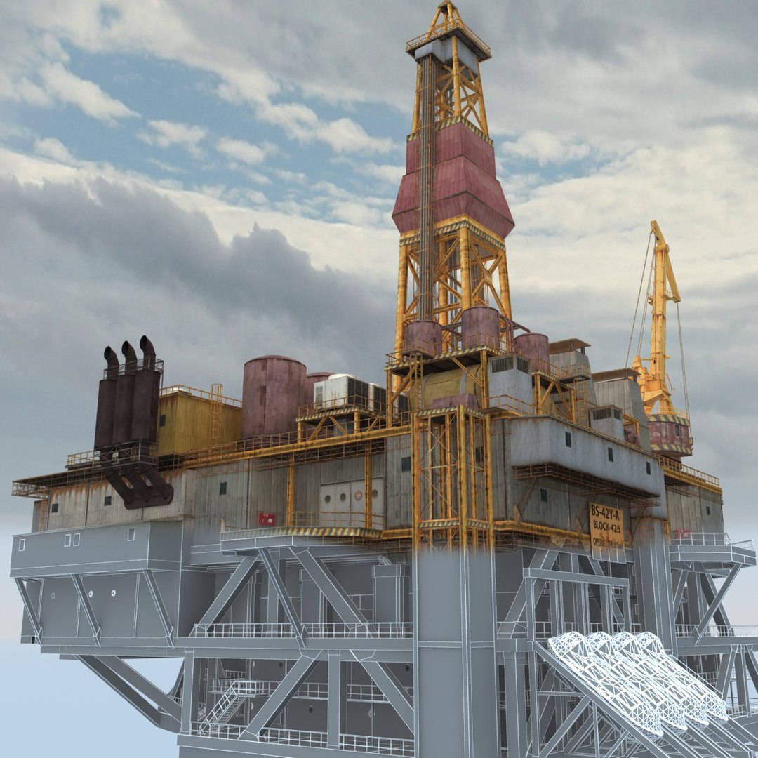 oil rig platform 3d model