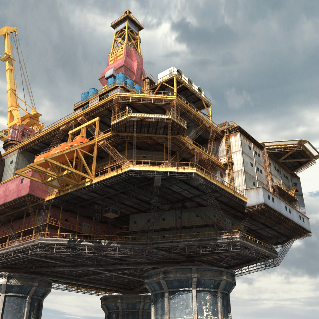 oil rig platform 3d model