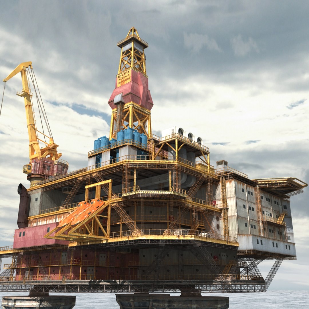 oil rig platform 3d model