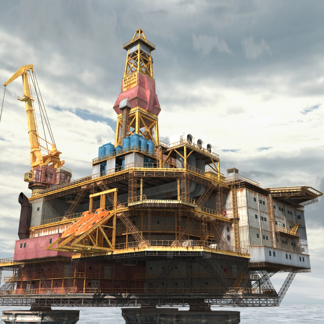 oil rig platform 3d model