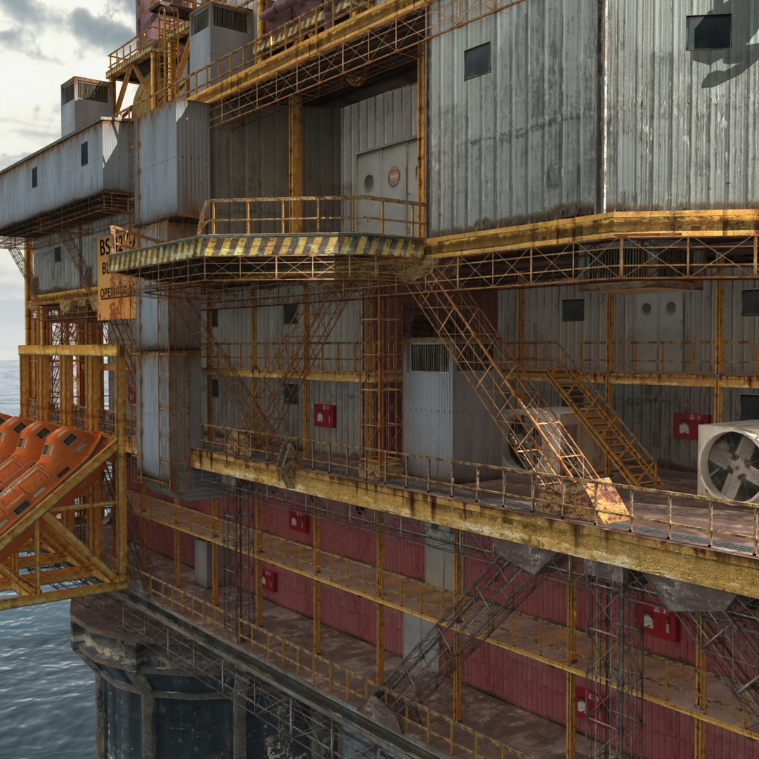 oil rig platform 3d model
