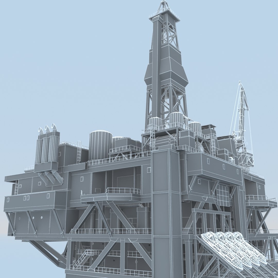 oil rig platform 3d model