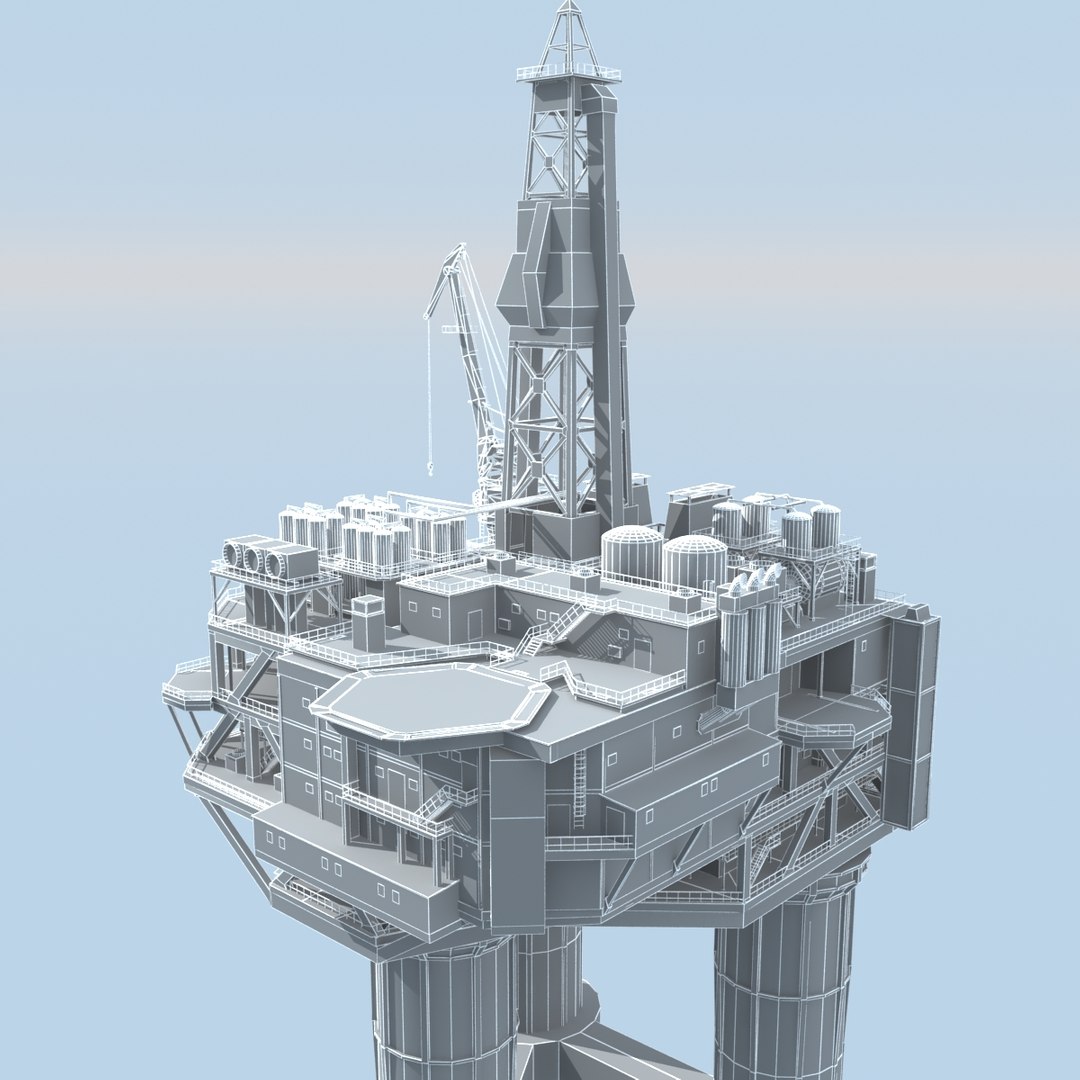 oil rig platform 3d model