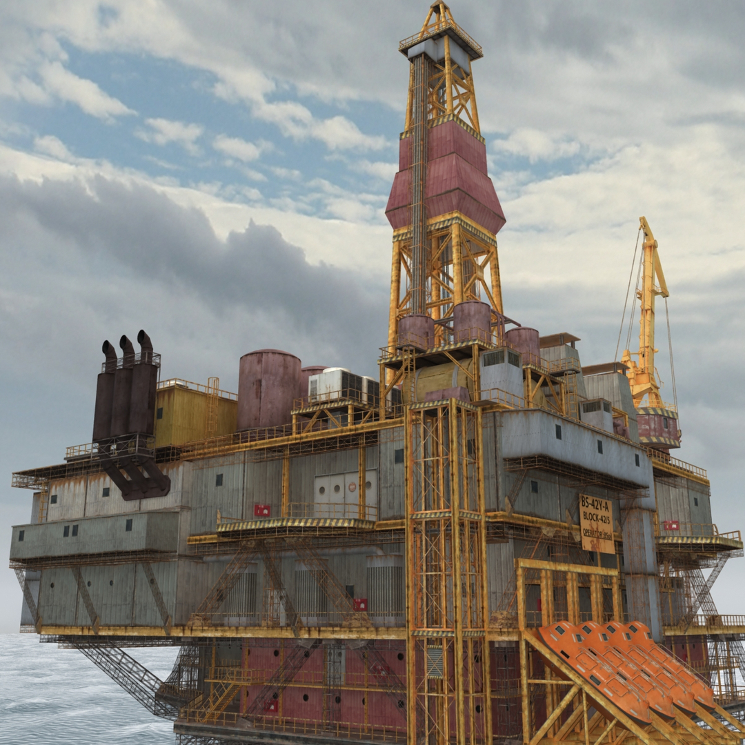 oil rig platform 3d model