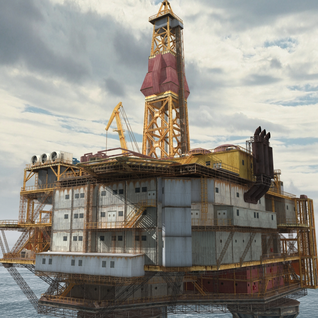 oil rig platform 3d model